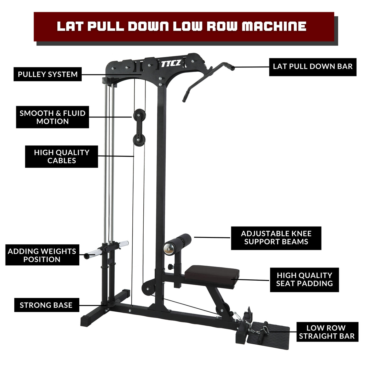 Lat Pull Down Low Row Machine – Oli Joy Sports
