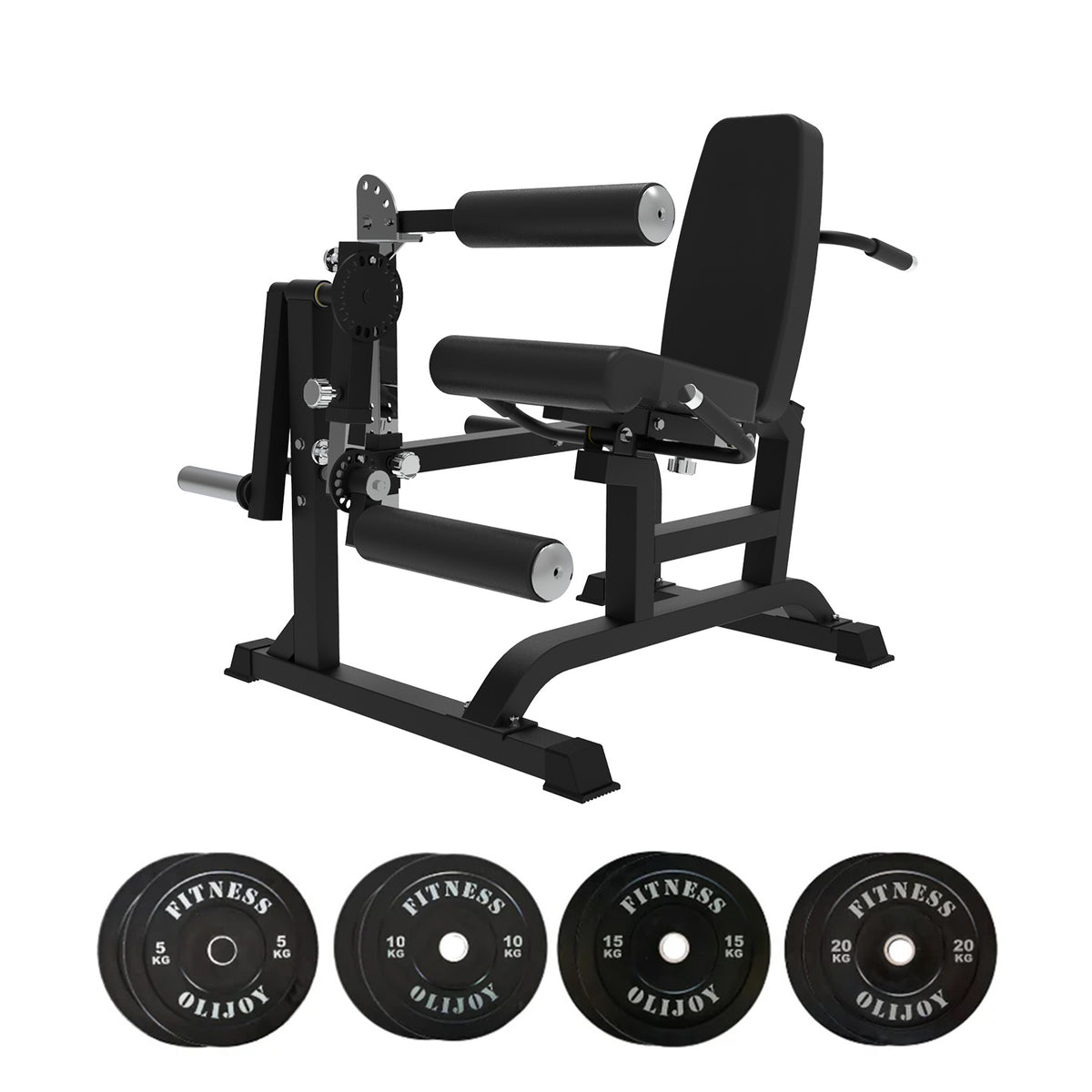 OLI JOY Leg Extension & Curl Bundle with 100kg Bumper Plates