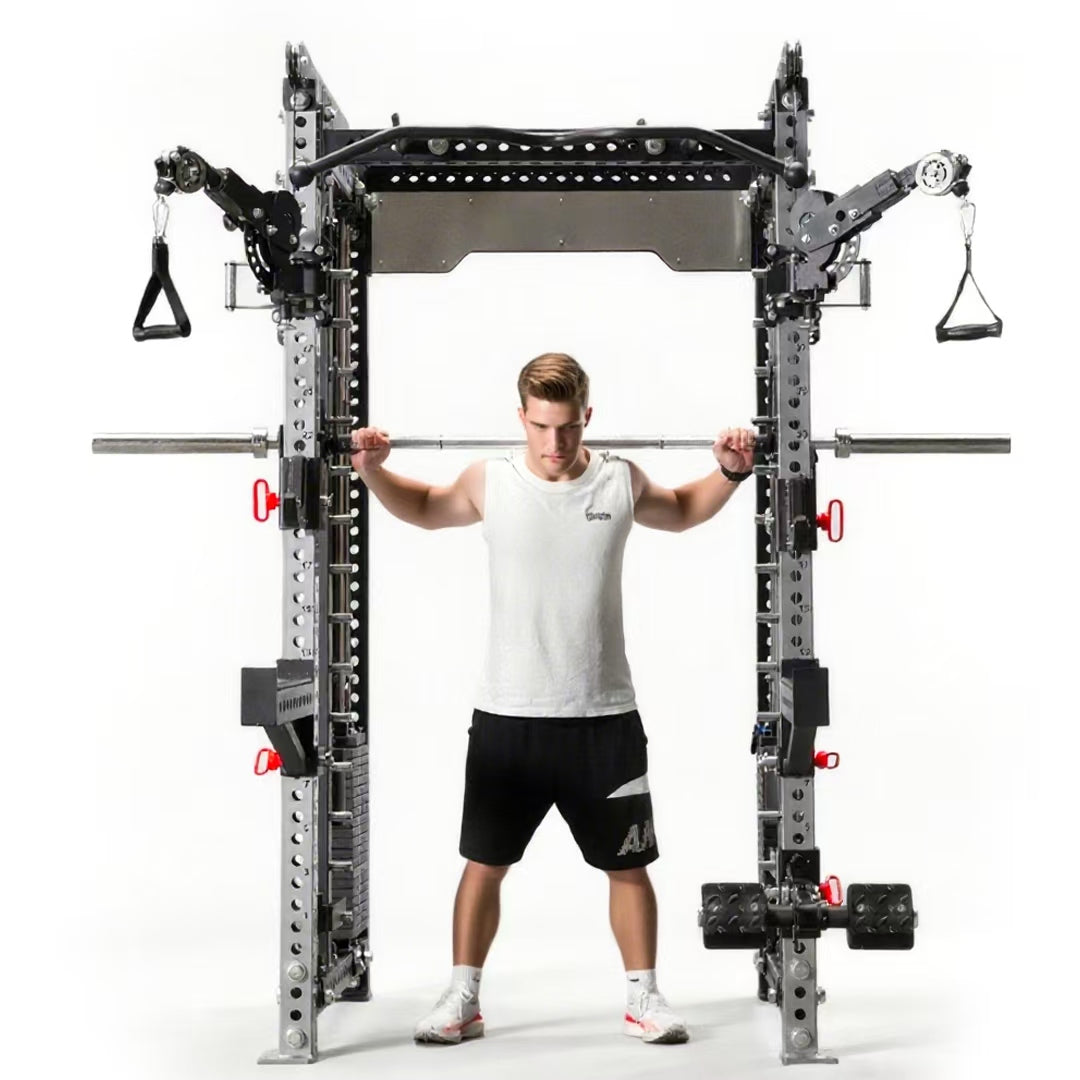 All-in-One Smith Machine Cable Crossover Machine Pin Load +3 Point Adj