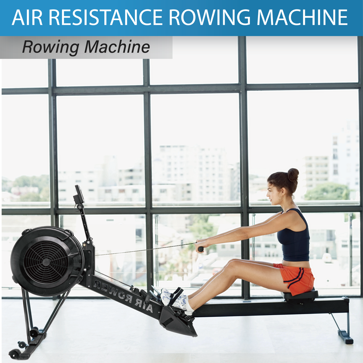 Air-Resistance Indoor Rowing Machine – 10 Levels, Ergometer LCD ...